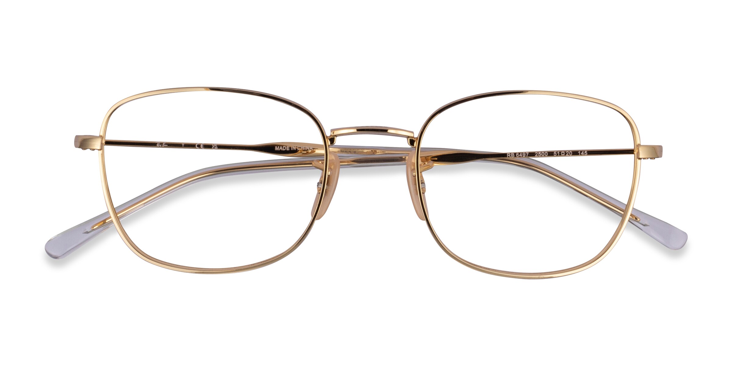 Ray-Ban RB6497 - Oval Gold Frame Eyeglasses | Eyebuydirect