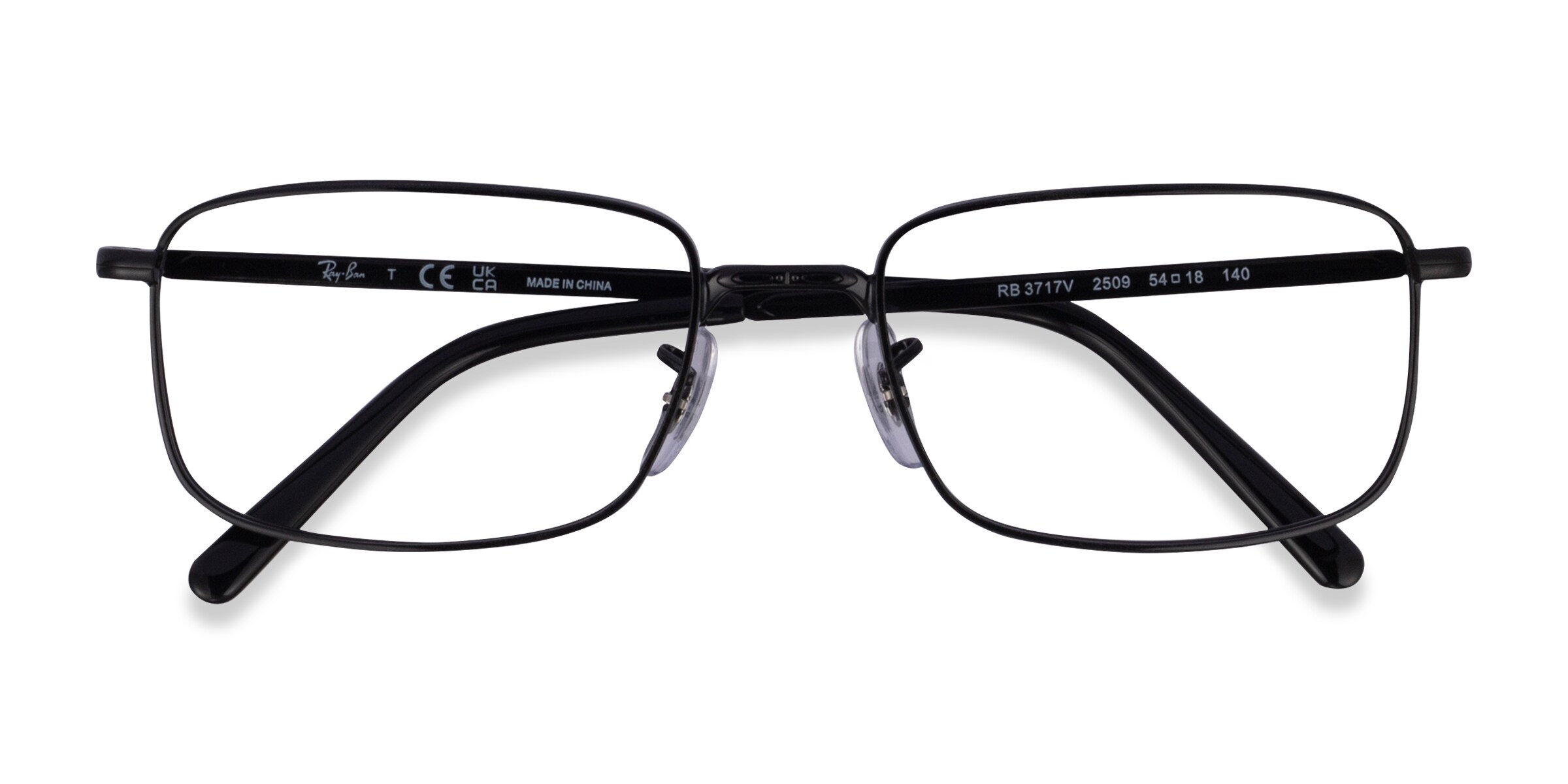 Ray-Ban RB3717V - Rectangle Black Frame Eyeglasses | Eyebuydirect
