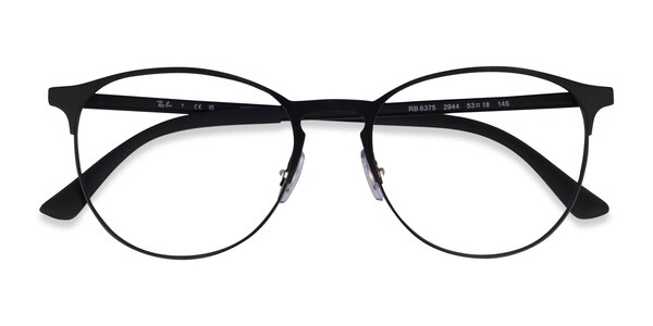 Ray-Ban RB6375 - Round Matte Black Frame Eyeglasses | Eyebuydirect Canada