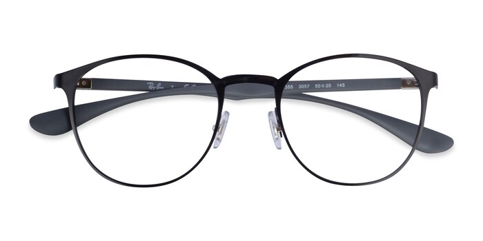 Ray-Ban RB6355 - Round Black Frame Eyeglasses | Eyebuydirect