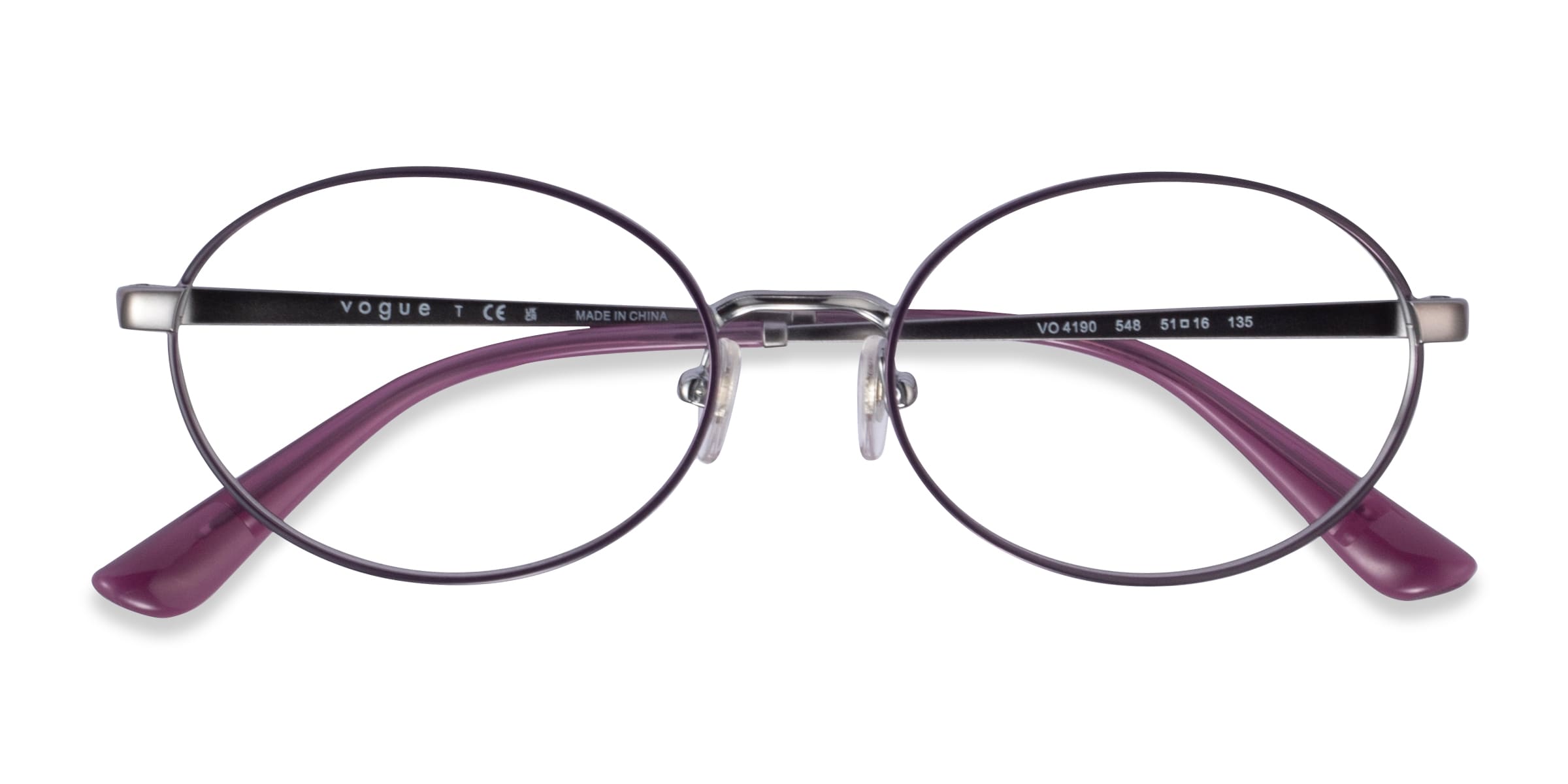 Vogue Eyewear VO4190 - Oval Gunmetal Violet Frame Glasses For Women ...