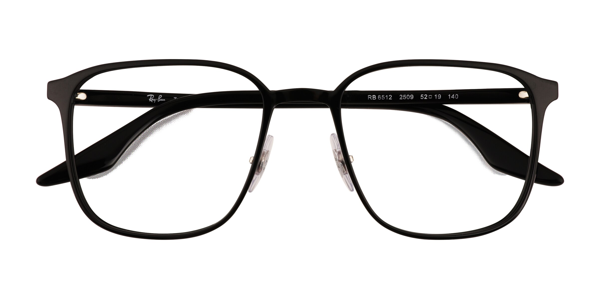 Ray-Ban RB6512 - Square Black Frame Eyeglasses | Eyebuydirect