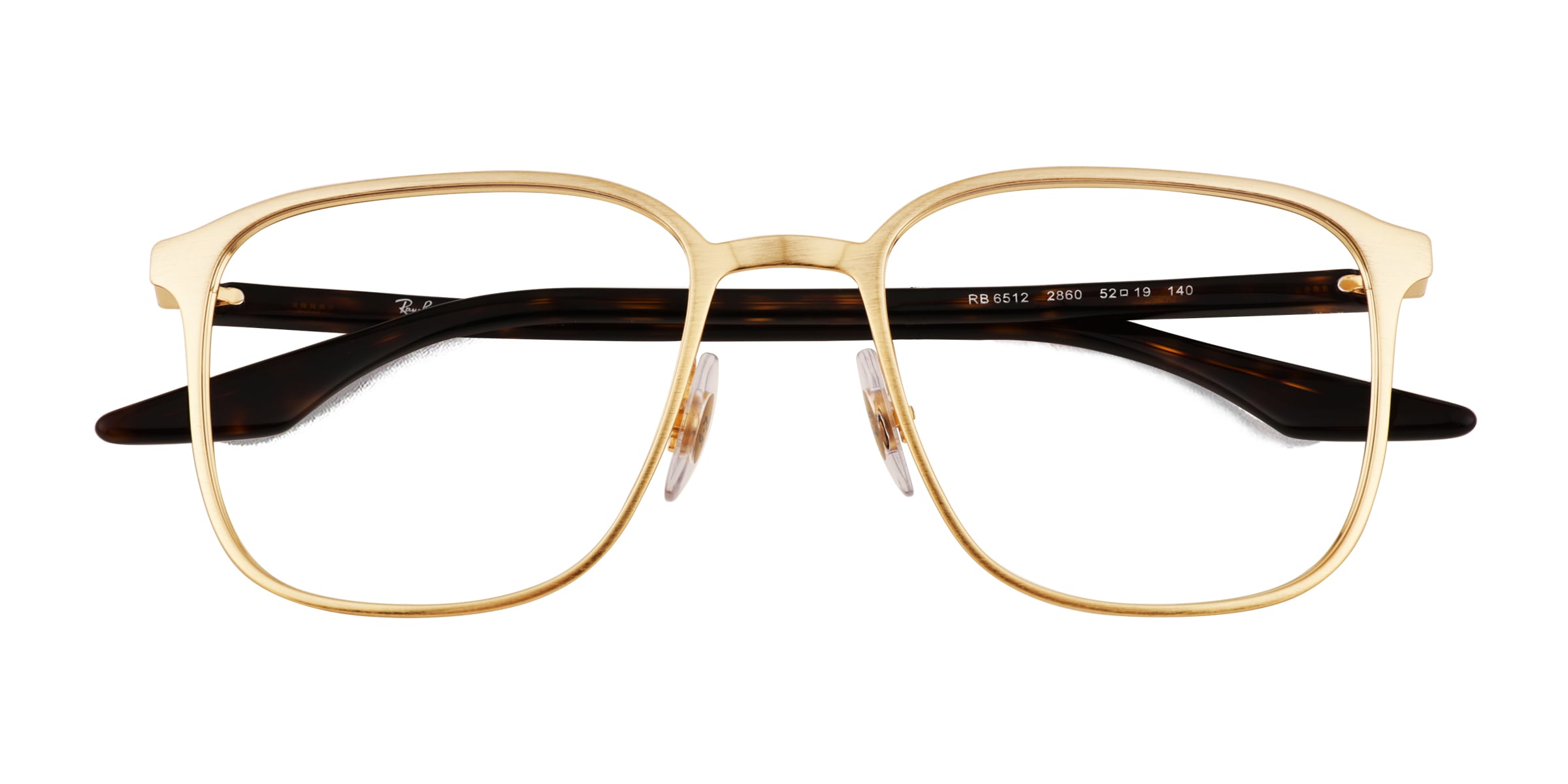 Ray-Ban RB6512 - Square Brushed Gold Frame Eyeglasses | Eyebuydirect Canada