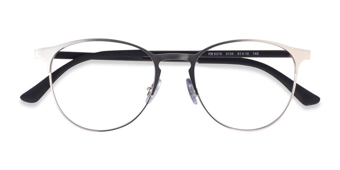 Ray-Ban RB6375 - Round Matte Silver Frame Eyeglasses | Eyebuydirect Canada