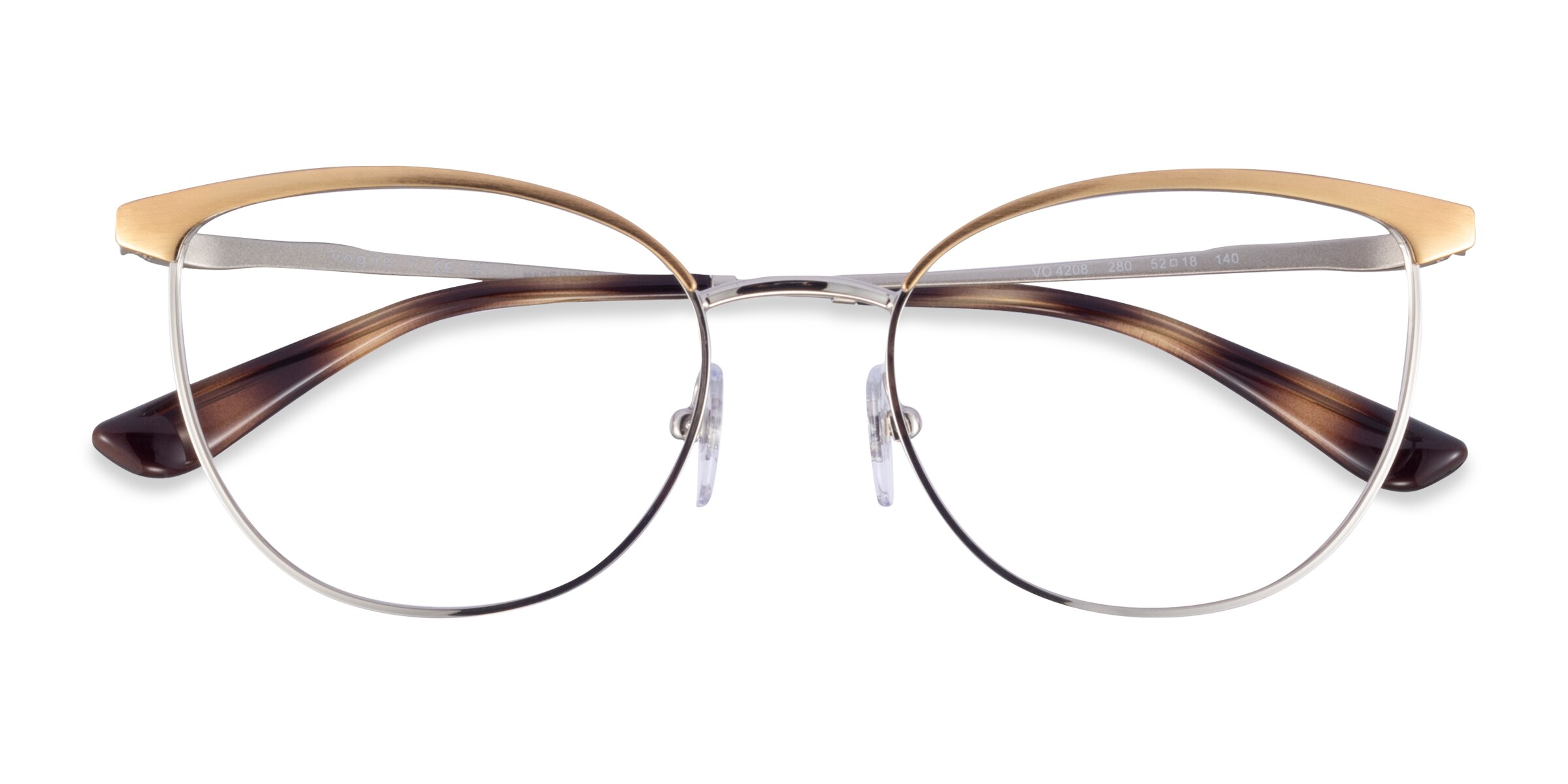 Vogue Eyewear VO4208 - Cat Eye Silver Gold Frame Glasses For Women ...