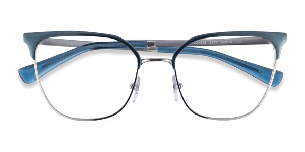 Vogue Eyewear VO4249 - Cat Eye Blue Silver Frame Eyeglasses | Eyebuydirect
