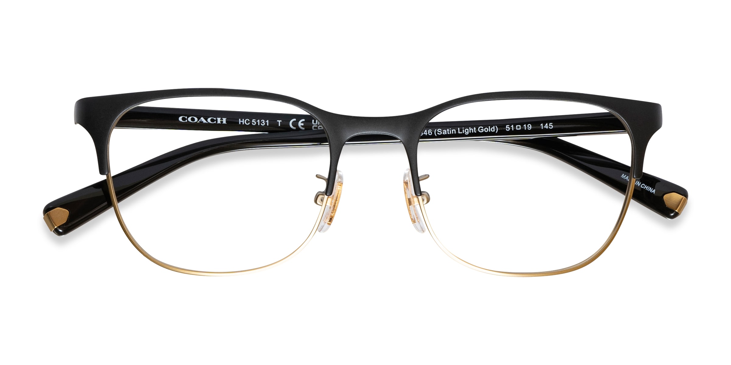 Coach HC5131 - Square Black Gold Frame Eyeglasses | Eyebuydirect