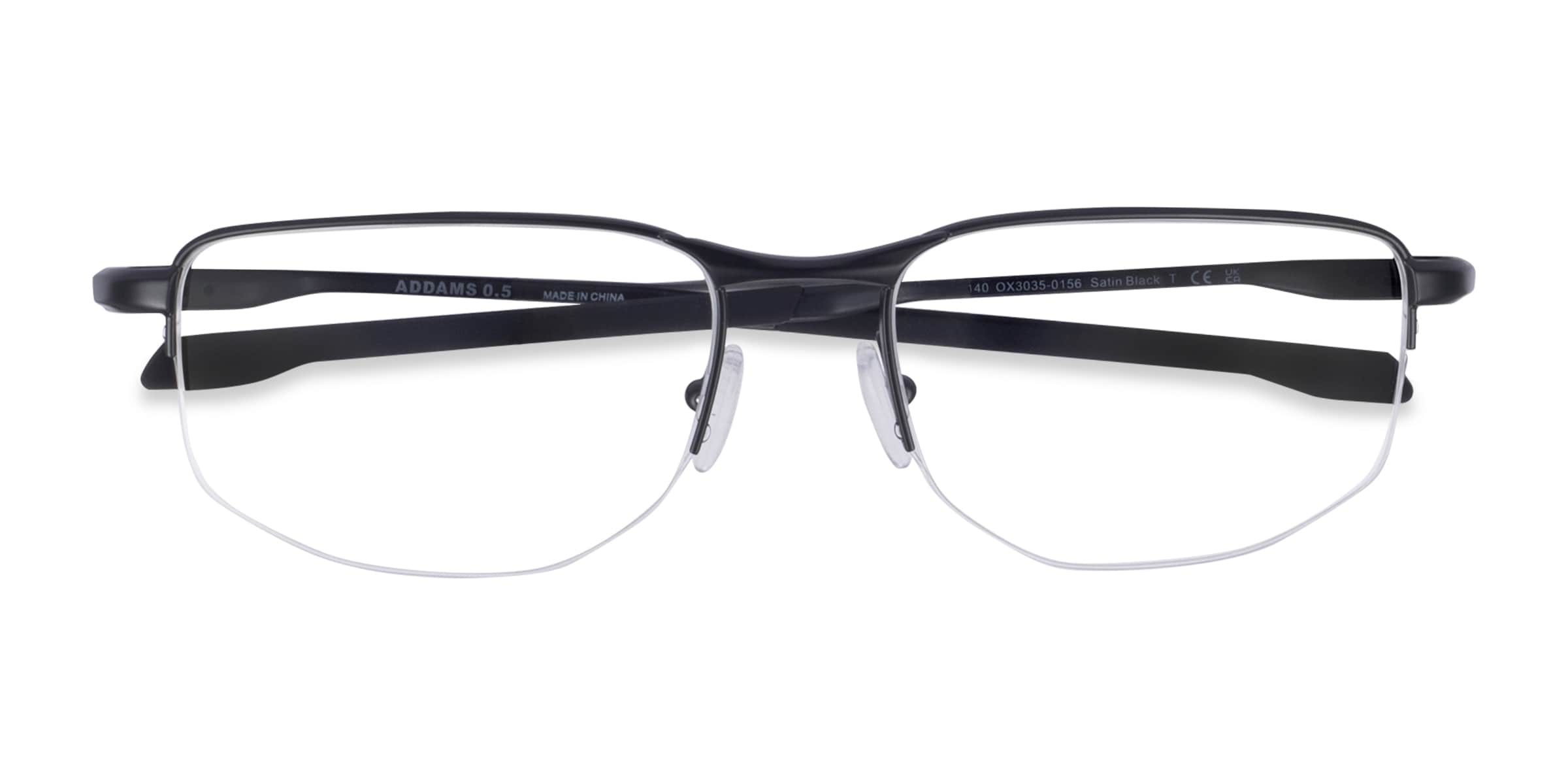 Oakley Addams 0.5 - Rectangle Satin Black Frame Eyeglasses ...