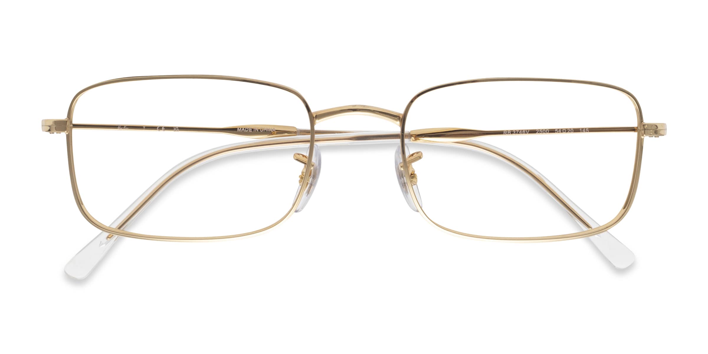 Ray-Ban RB3746V - Rectangle Gold Frame Eyeglasses | Eyebuydirect