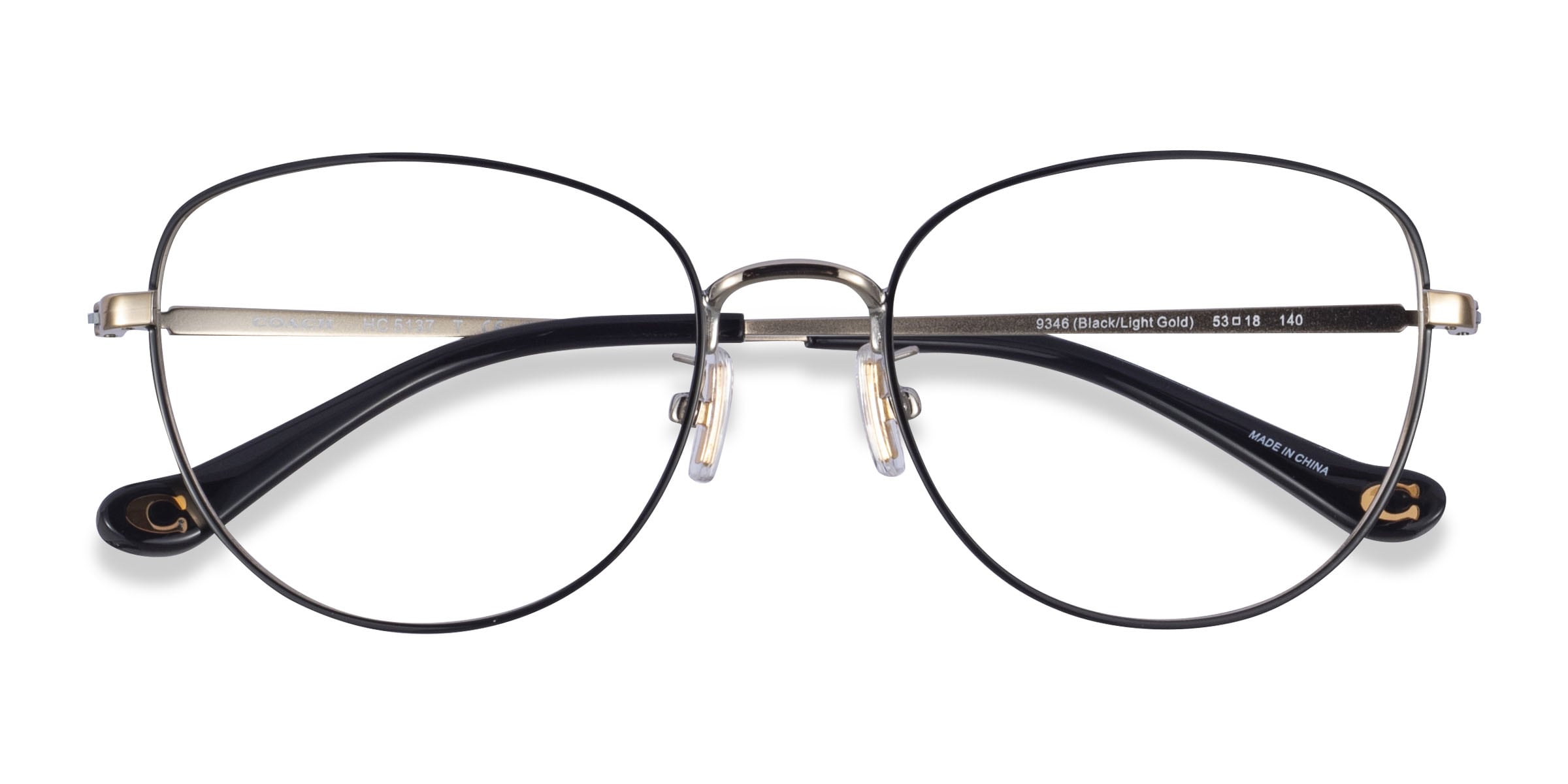 Coach HC5137 - Cat Eye Black Gold Frame Eyeglasses | Eyebuydirect Canada