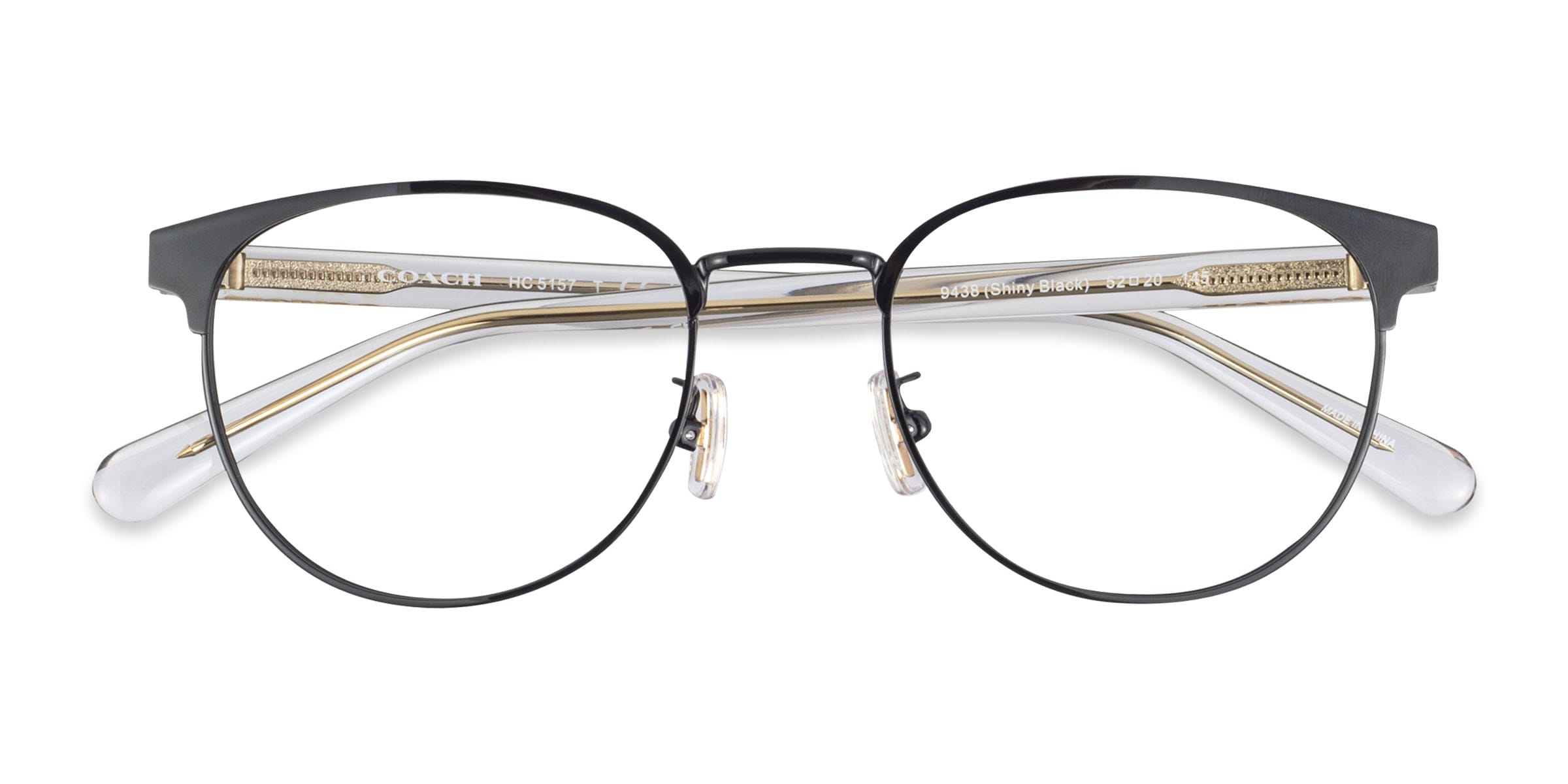 Coach HC5157 - Round Shiny Black Frame Eyeglasses | Eyebuydirect
