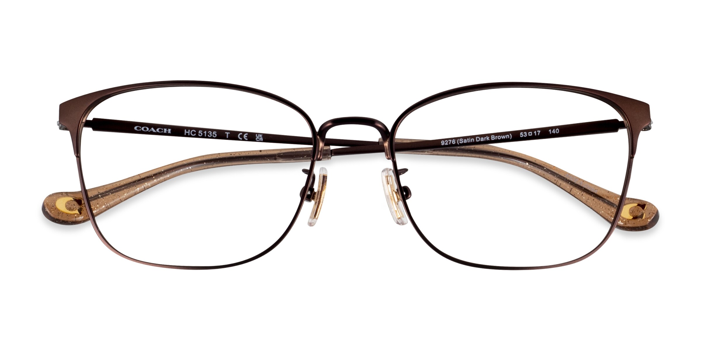 Coach HC5135 - Cat Eye Satin Dark Brown Monture Lunettes de vue Pour ...