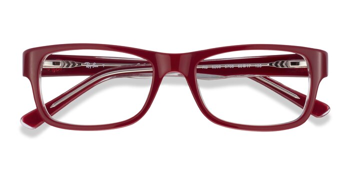 Ray-Ban RB5268 - Rectangle Red Frame Eyeglasses | Eyebuydirect Canada