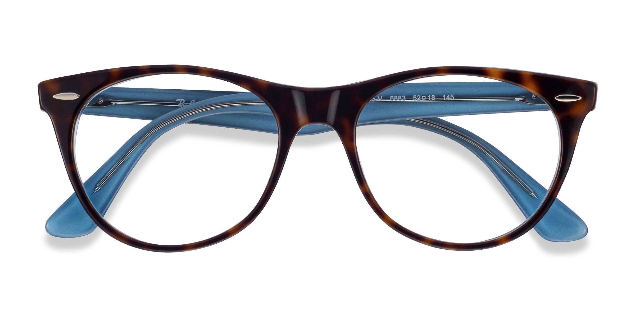 Ray-Ban RB2185V - Cat Eye Tortoise Blue Frame Eyeglasses | Eyebuydirect ...