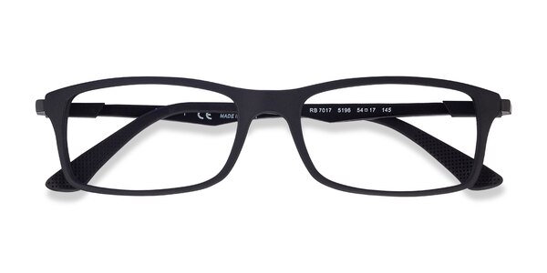 Ray-Ban RB7017 - Rectangle Black Frame Eyeglasses | Eyebuydirect