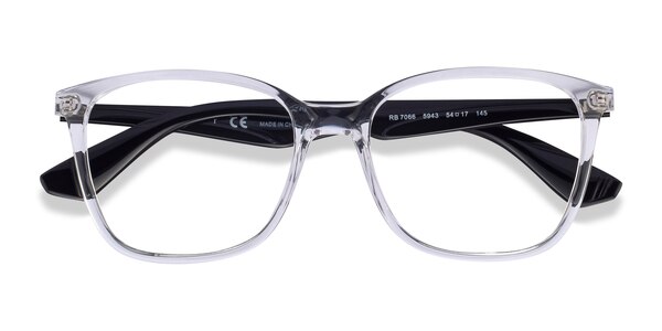 Ray-Ban RB7066 - Square Clear Black Frame Eyeglasses | Eyebuydirect Canada