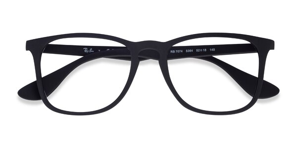 Ray-Ban RB7074 - Rectangle Black Frame Eyeglasses | Eyebuydirect