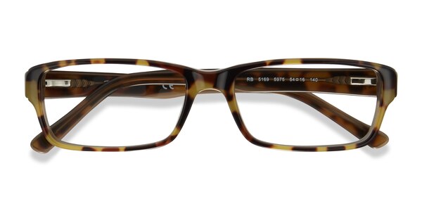 Ray-Ban RB5169 - Rectangle Yellow Tortoise Frame Eyeglasses ...