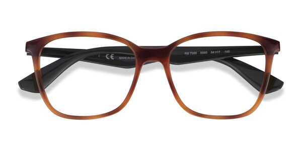 Ray-Ban RB7066 - Square Tortoise & Green Frame Eyeglasses | Eyebuydirect