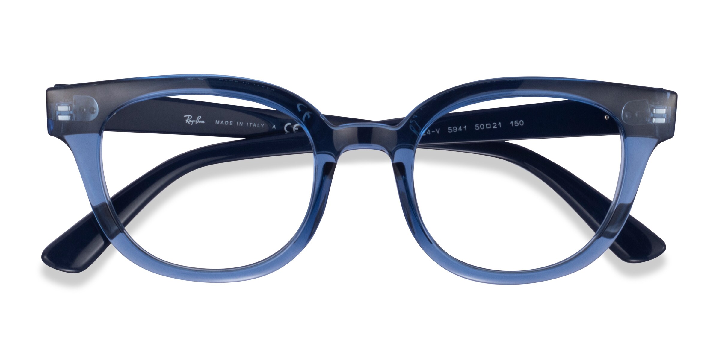Ray-Ban RB4324V - Square Clear Blue Frame Eyeglasses | Eyebuydirect