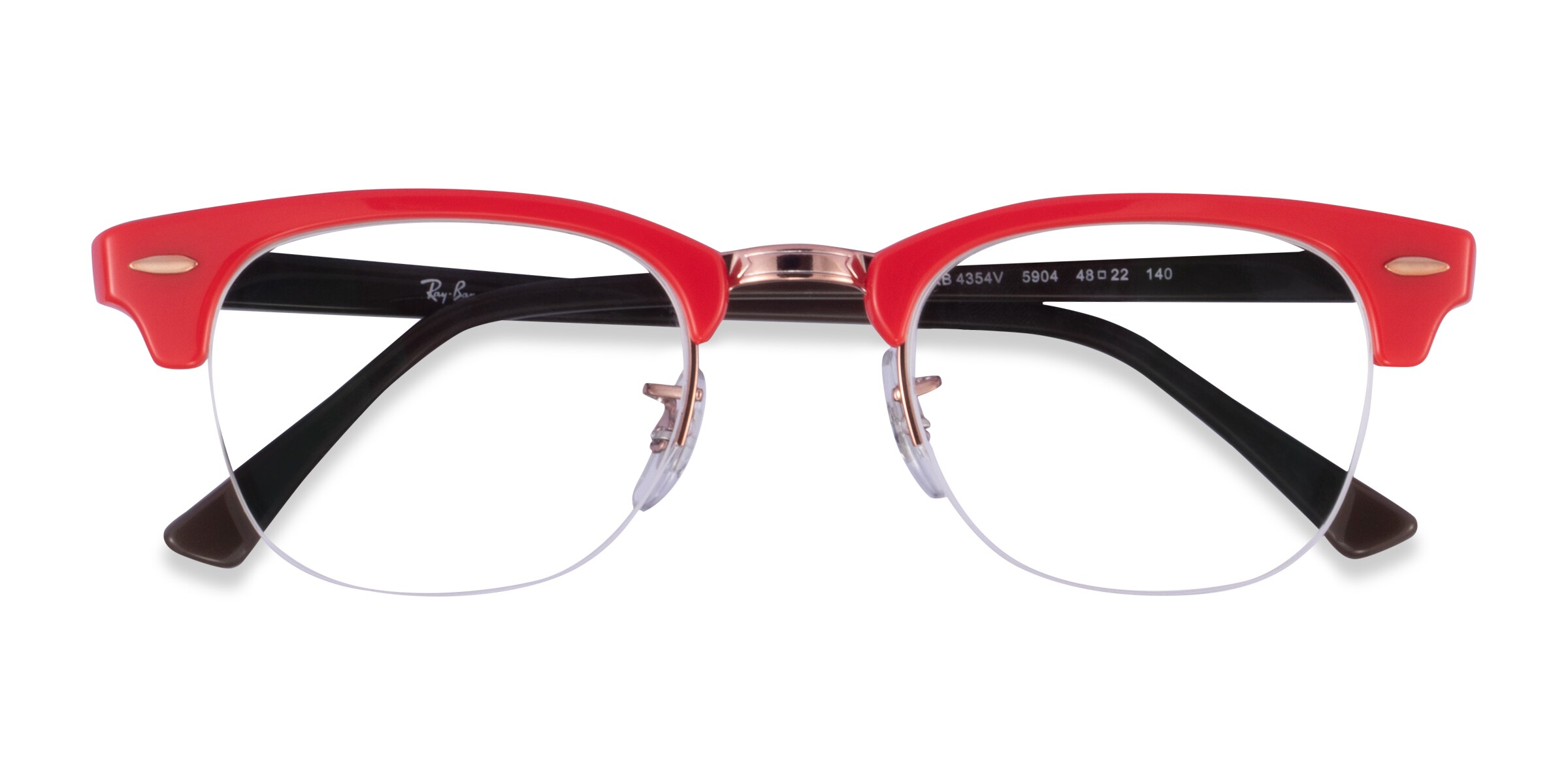 Ray-Ban RB4354V - Browline Red Rose Gold Frame Eyeglasses ...