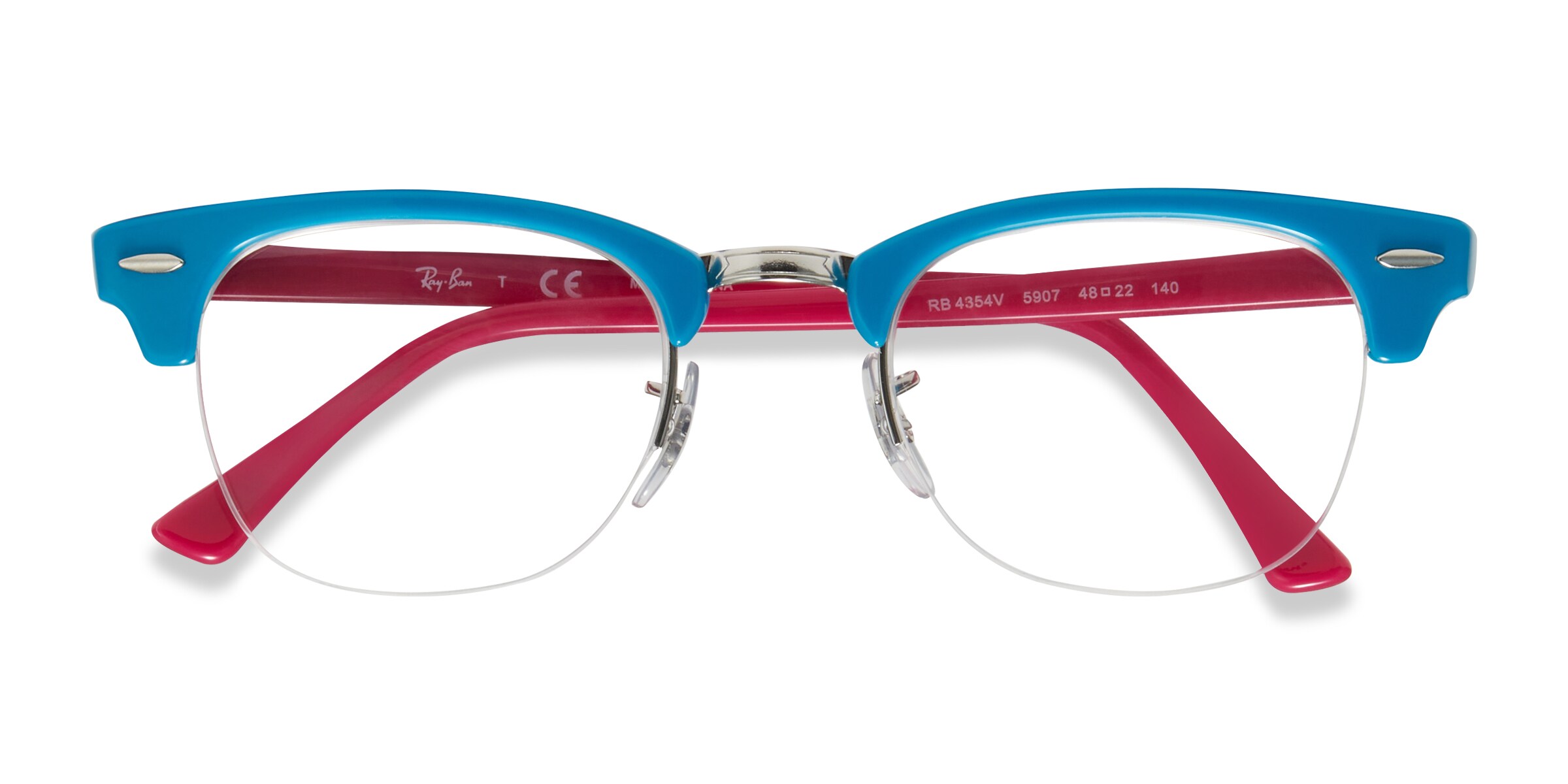 Ray-Ban RB4354V - Browline Light Blue Frame Eyeglasses | Eyebuydirect