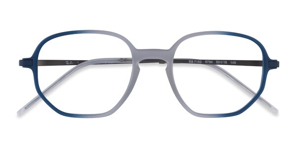 Ray-Ban RB7152 - Geometric Clear Blue Frame Eyeglasses | Eyebuydirect ...