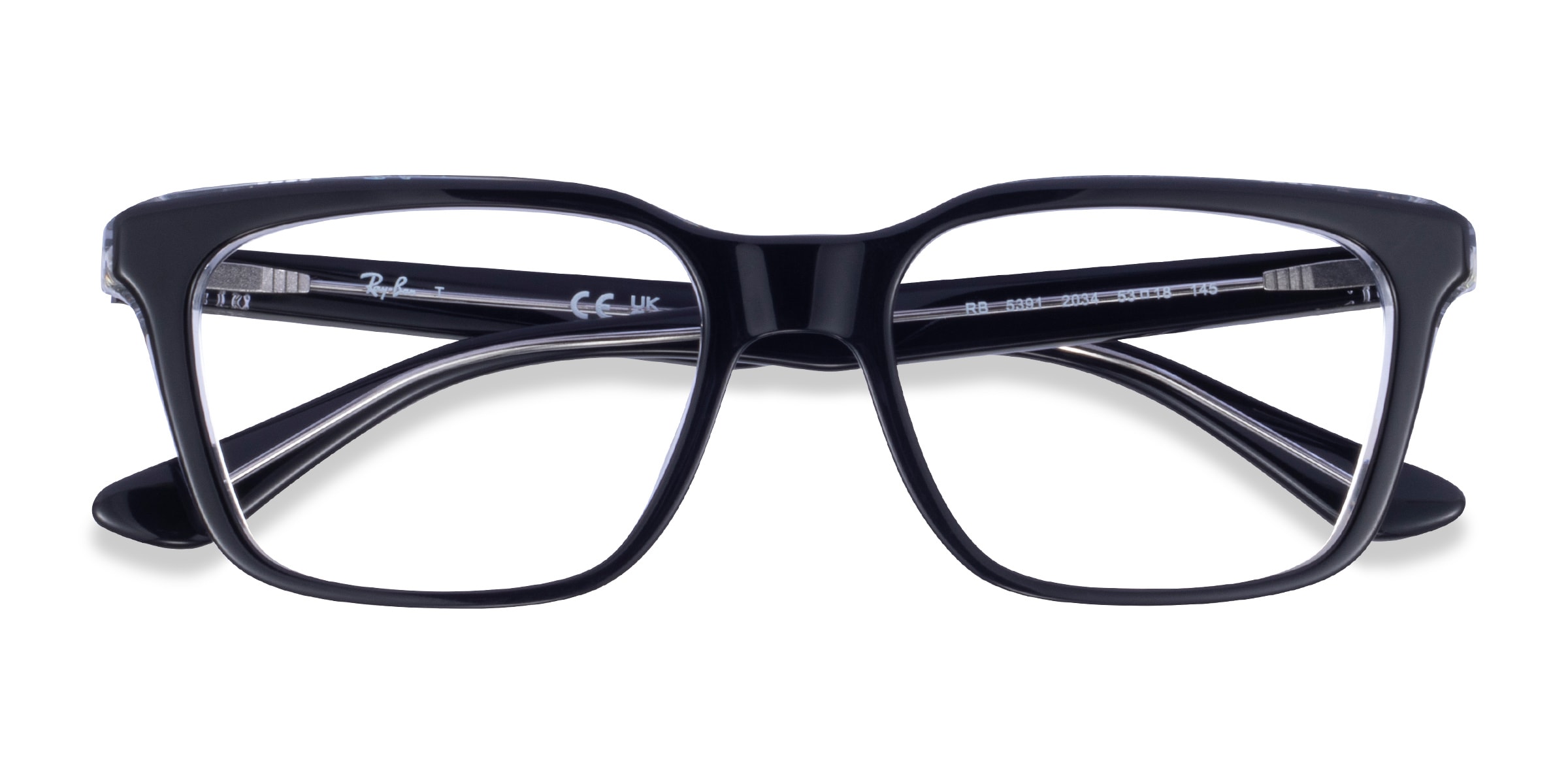 Ray-Ban RB5391 - Rectangle Black Clear Frame Eyeglasses | Eyebuydirect