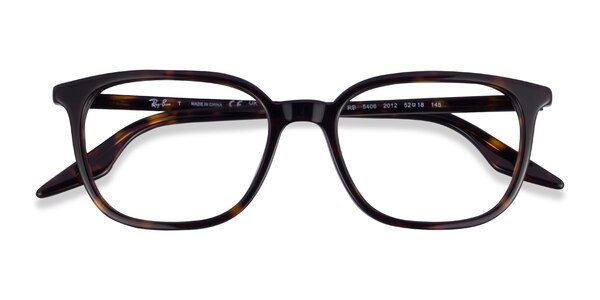 Ray-Ban RB5406 - Rectangle Tortoise Frame Eyeglasses | Eyebuydirect Canada