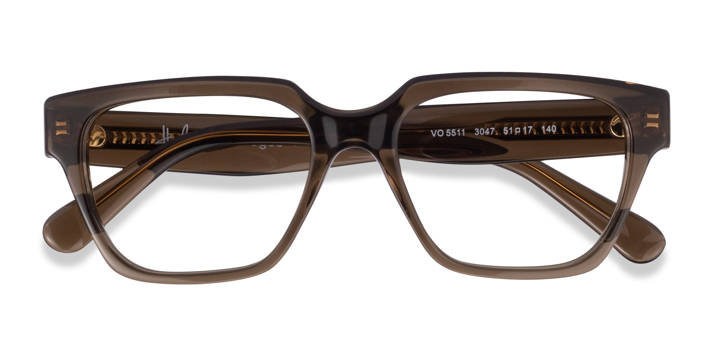 Vogue Eyewear VO5511 - Square Transparent Khaki Frame Eyeglasses ...