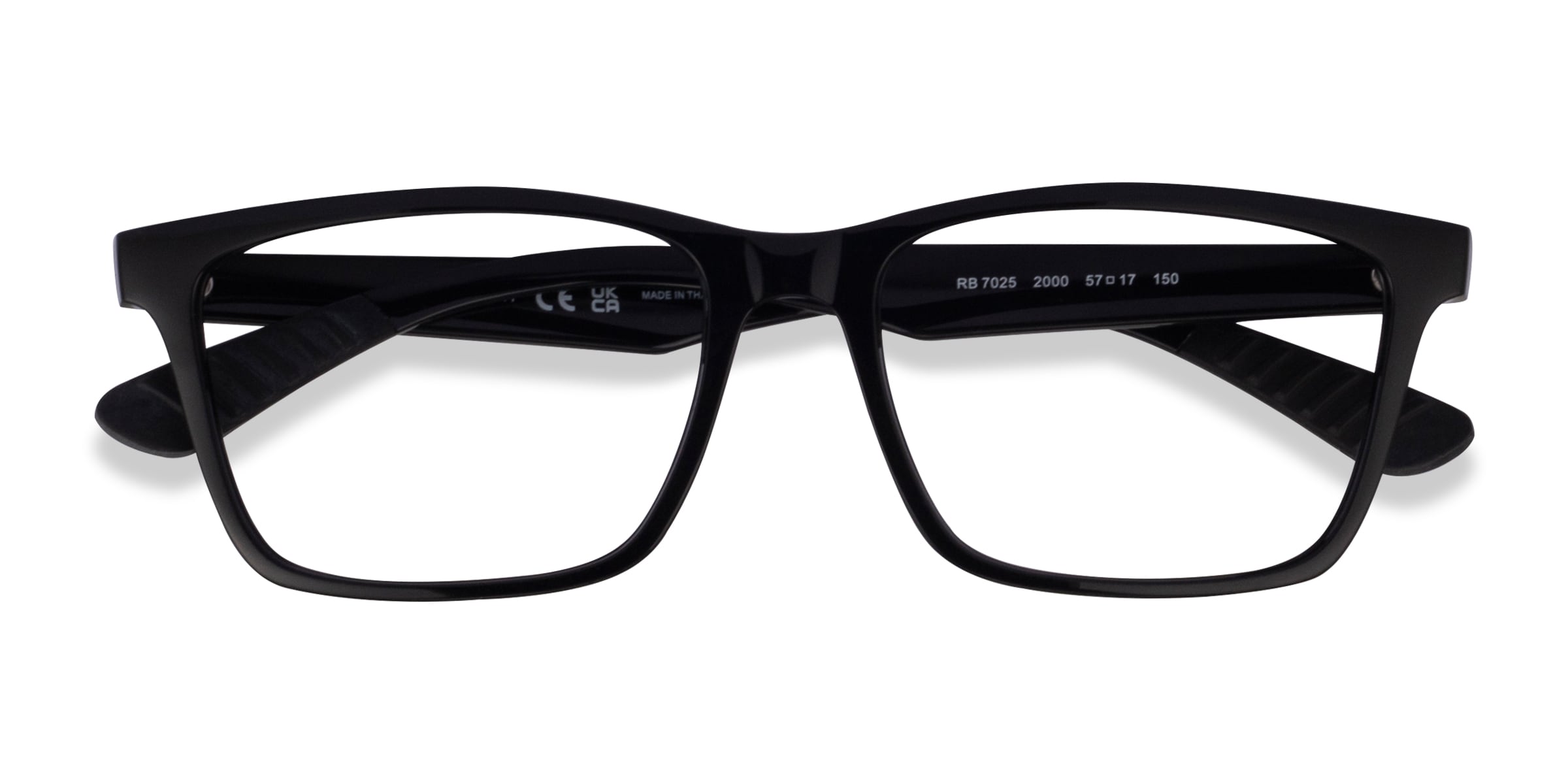 Ray-Ban RB7025 - Rectangle Polished Black Frame Eyeglasses ...