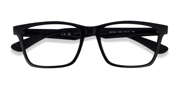 Ray-Ban RB7025 - Rectangle Polished Black Frame Eyeglasses ...