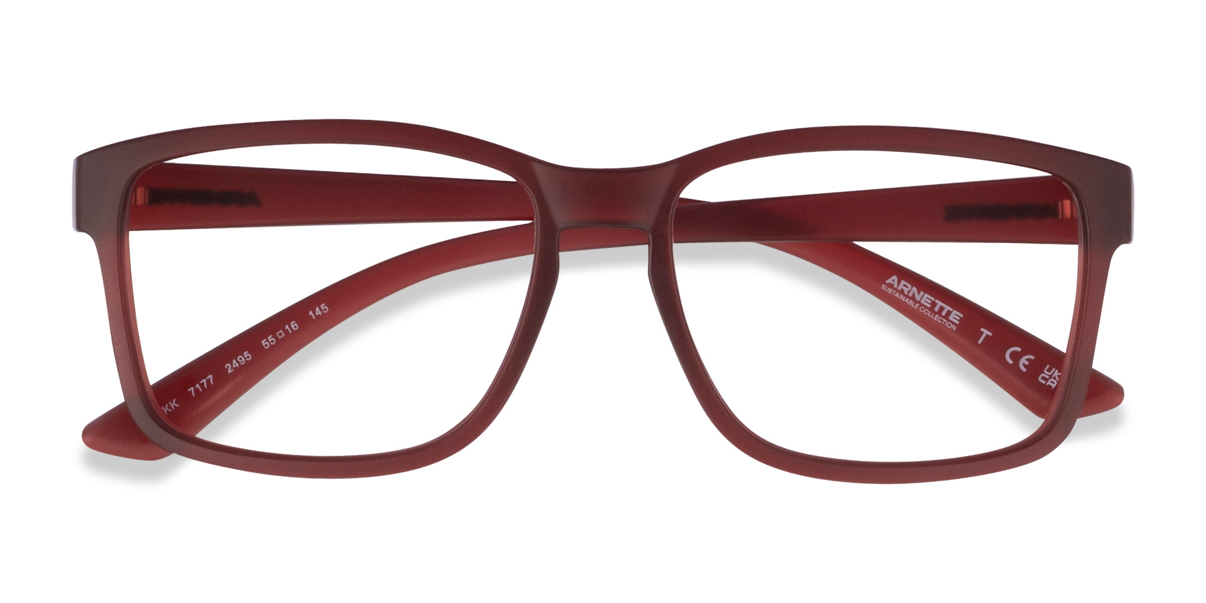 ARNETTE Dirkk - Square Matte Red Frame Glasses For Women | Eyebuydirect ...