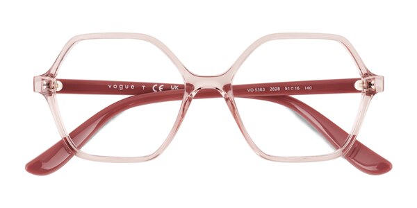 Vogue Eyewear VO5363 - Geometric Transparent Pink Frame Glasses For ...