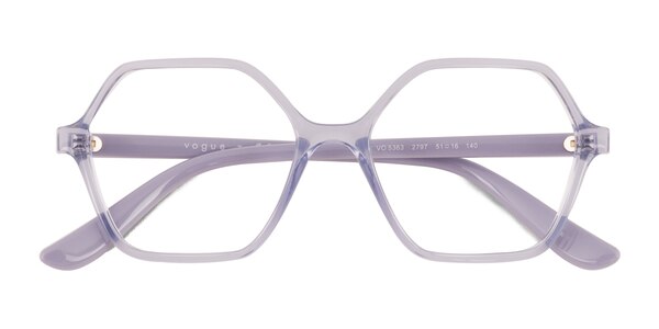Vogue Eyewear VO5363 - Geometric Transparent Blue Frame Eyeglasses ...
