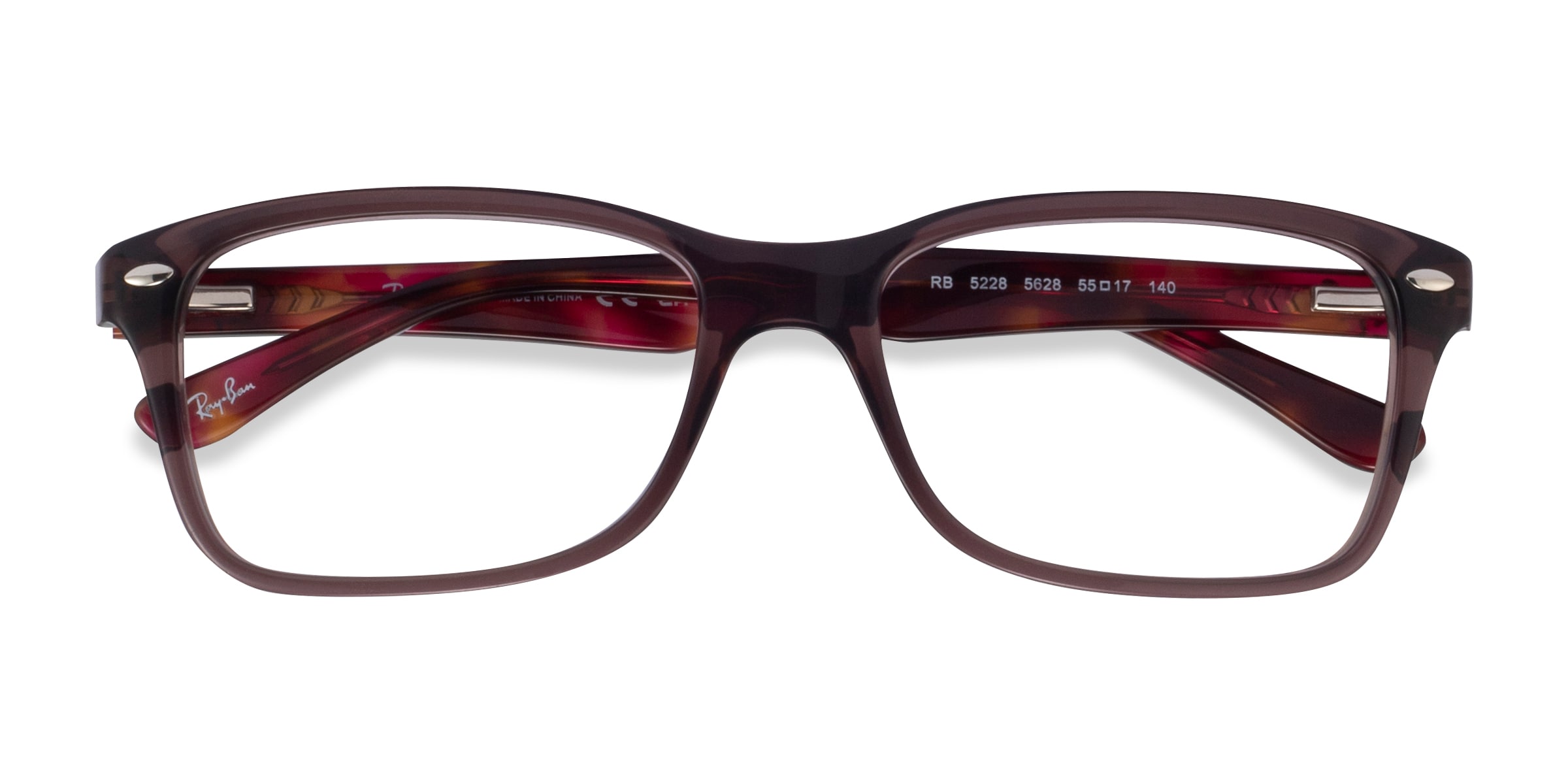 Ray-Ban RB5228 - Rectangle Opal Brown Frame Eyeglasses | Eyebuydirect ...