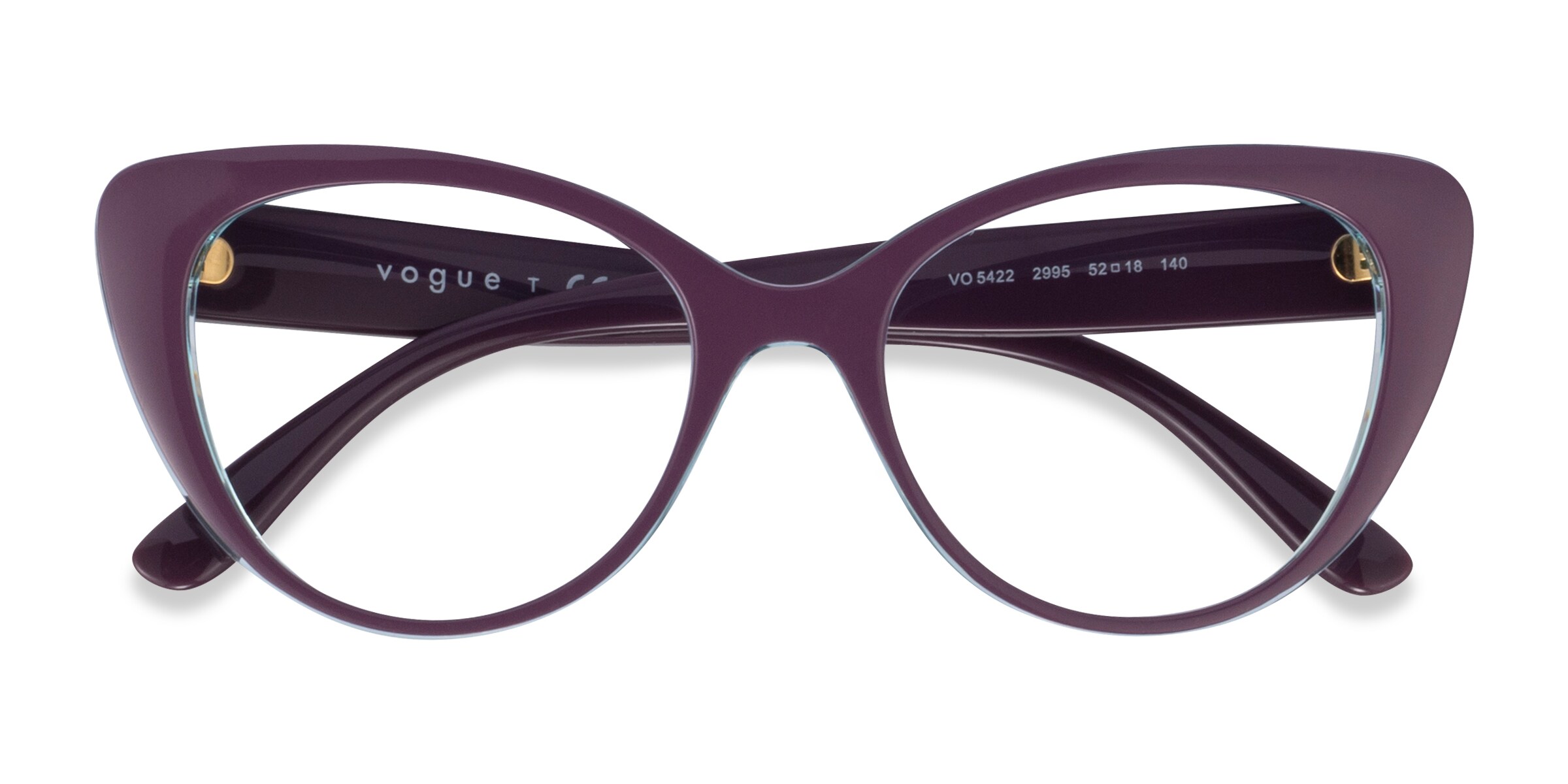 Vogue Eyewear VO5422 - Cat Eye Dark Violet Serigraphy Frame Glasses For ...