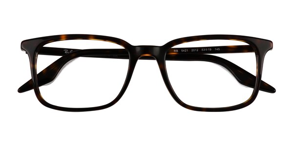 Ray-Ban RB5421 - Rectangle Tortoise Frame Eyeglasses | Eyebuydirect