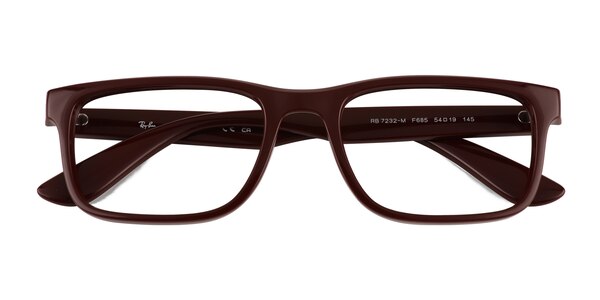 Ray-Ban RB7232M - Rectangle Dark Red Frame Eyeglasses | Eyebuydirect Canada