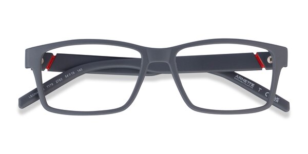 ARNETTE Leonardo - Rectangle Matte Gray Frame Glasses For Men ...