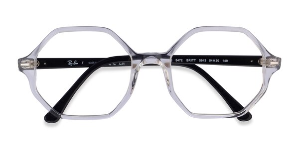 Ray-Ban RB5472 Britt - Square Clear Frame Eyeglasses | Eyebuydirect Canada