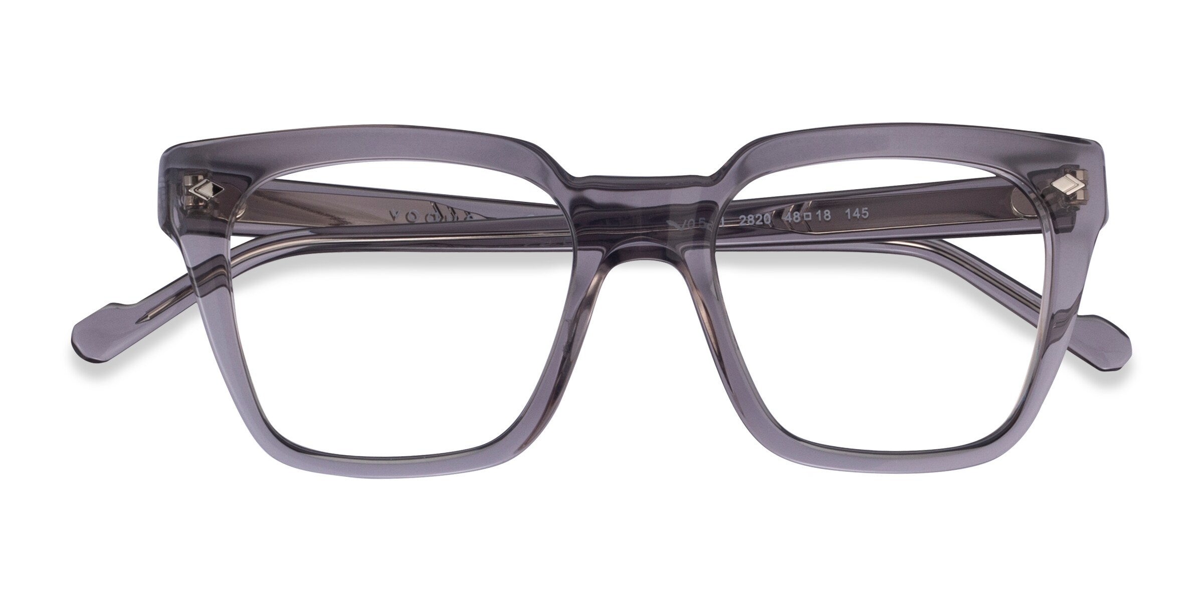 Vogue Eyewear VO5371 - Square Transparent Gray Frame Eyeglasses ...