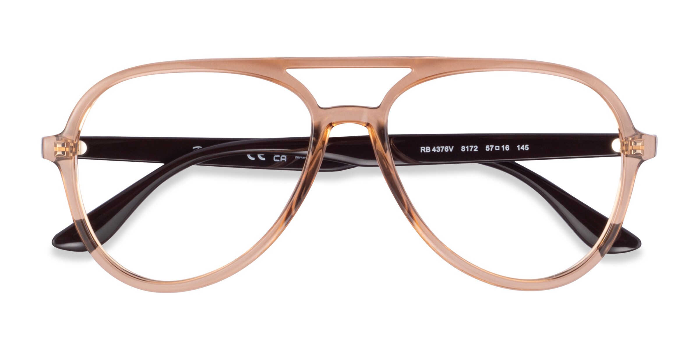 Ray-Ban RB4376V - Aviator Transparent Brown Frame Eyeglasses | Eyebuydirect