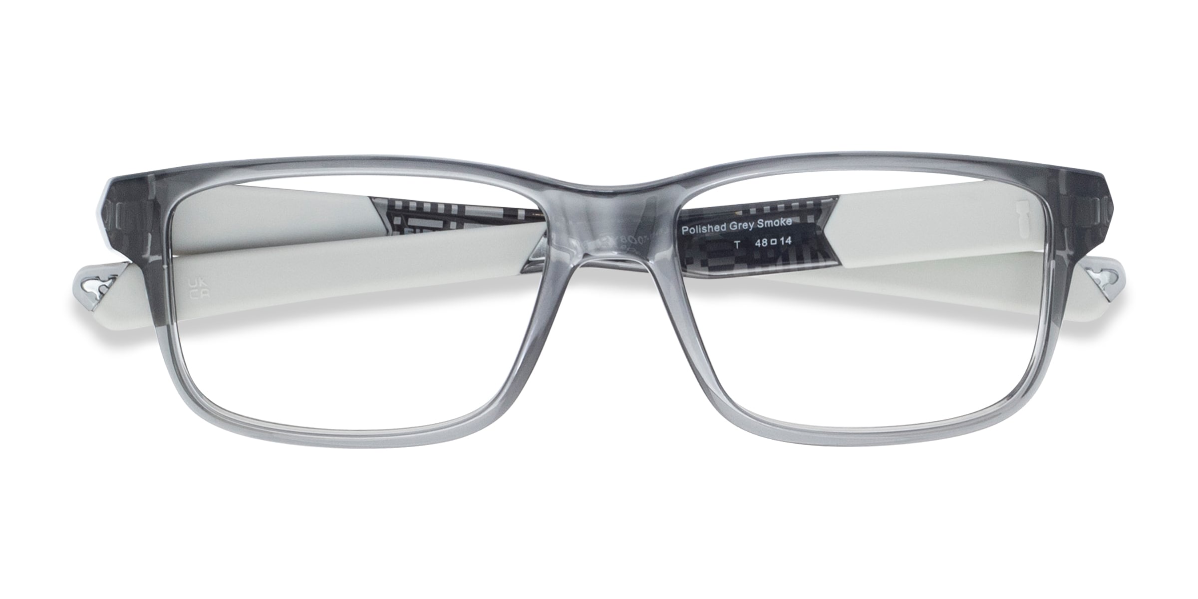 Oakley Field Day - Rectangle Transparent Gray Frame Eyeglasses ...