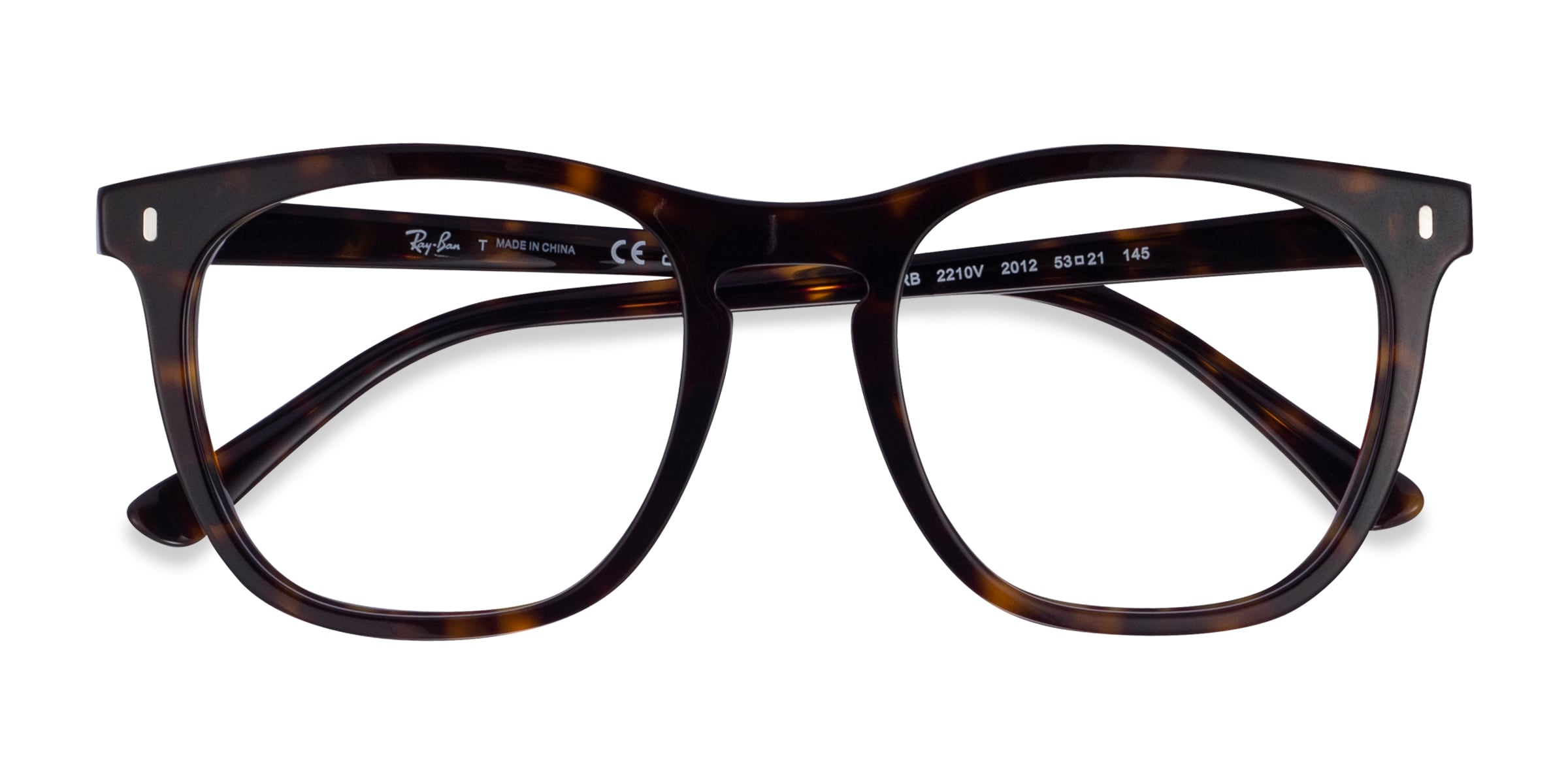 Ray-Ban RB2210V - Square Tortoise Frame Eyeglasses | Eyebuydirect Canada