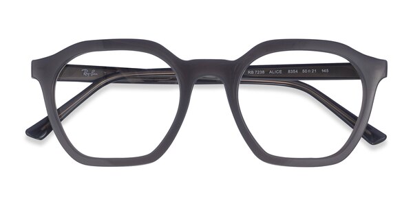Ray-Ban RB7238 Alice - Geometric Clear Gray Frame Eyeglasses | Eyebuydirect