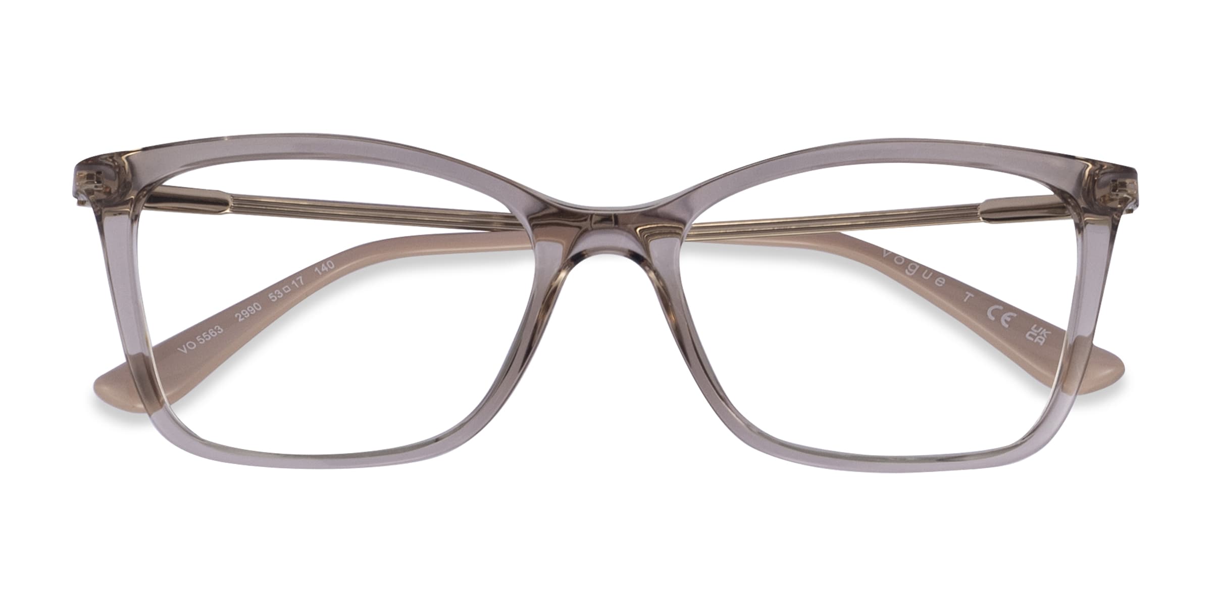 Vogue Eyewear VO5563 - Rectangle Light Brown Frame Glasses For Women ...