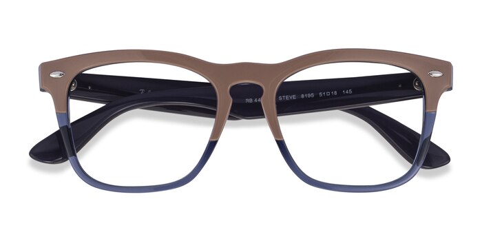Ray-Ban RB4487V Steve - Square Brown Dark Blue Frame Eyeglasses ...