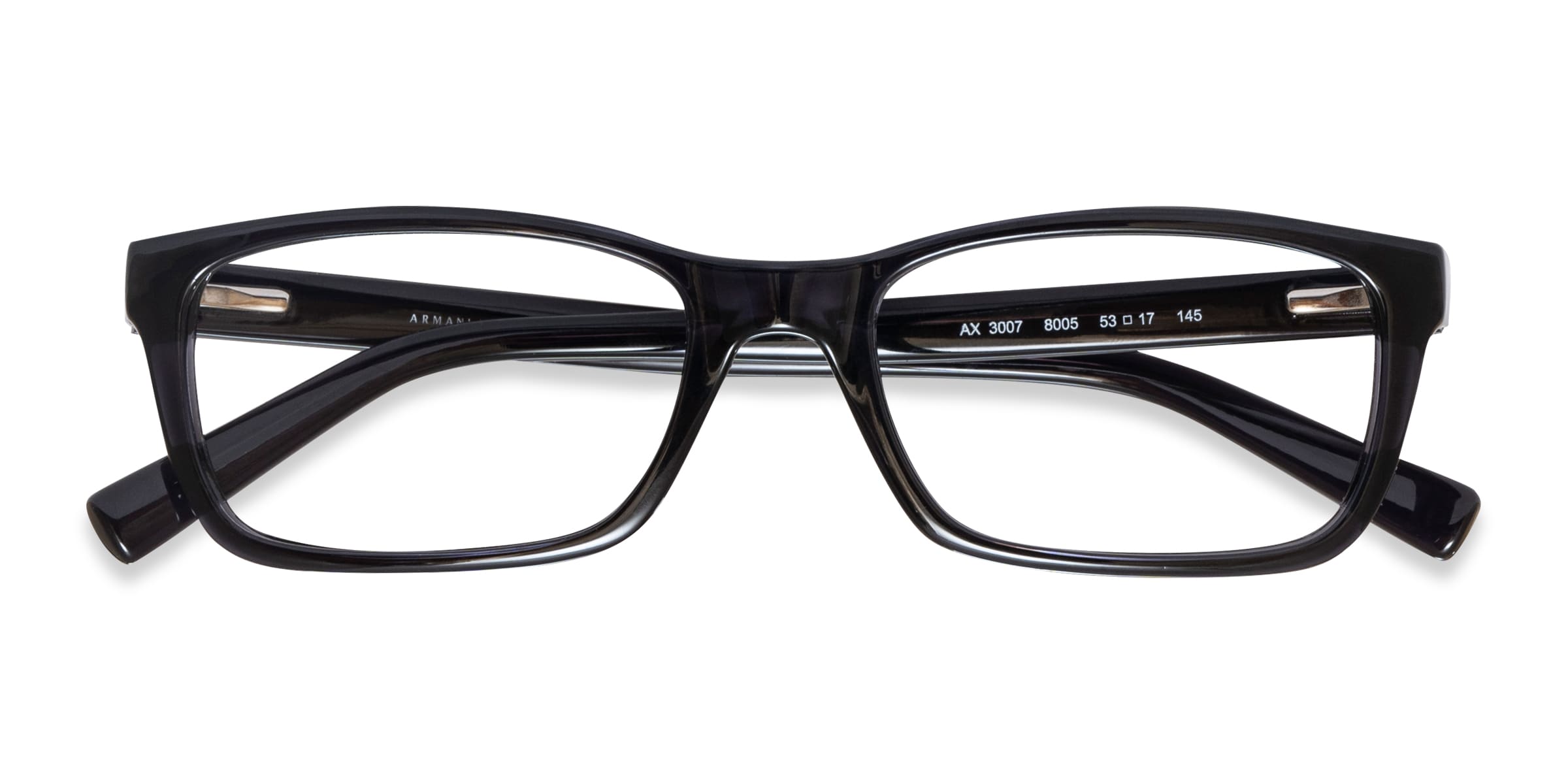Armani Exchange AX3007 - Rectangle Matte Black Frame Eyeglasses | Eyebuydirect Canada