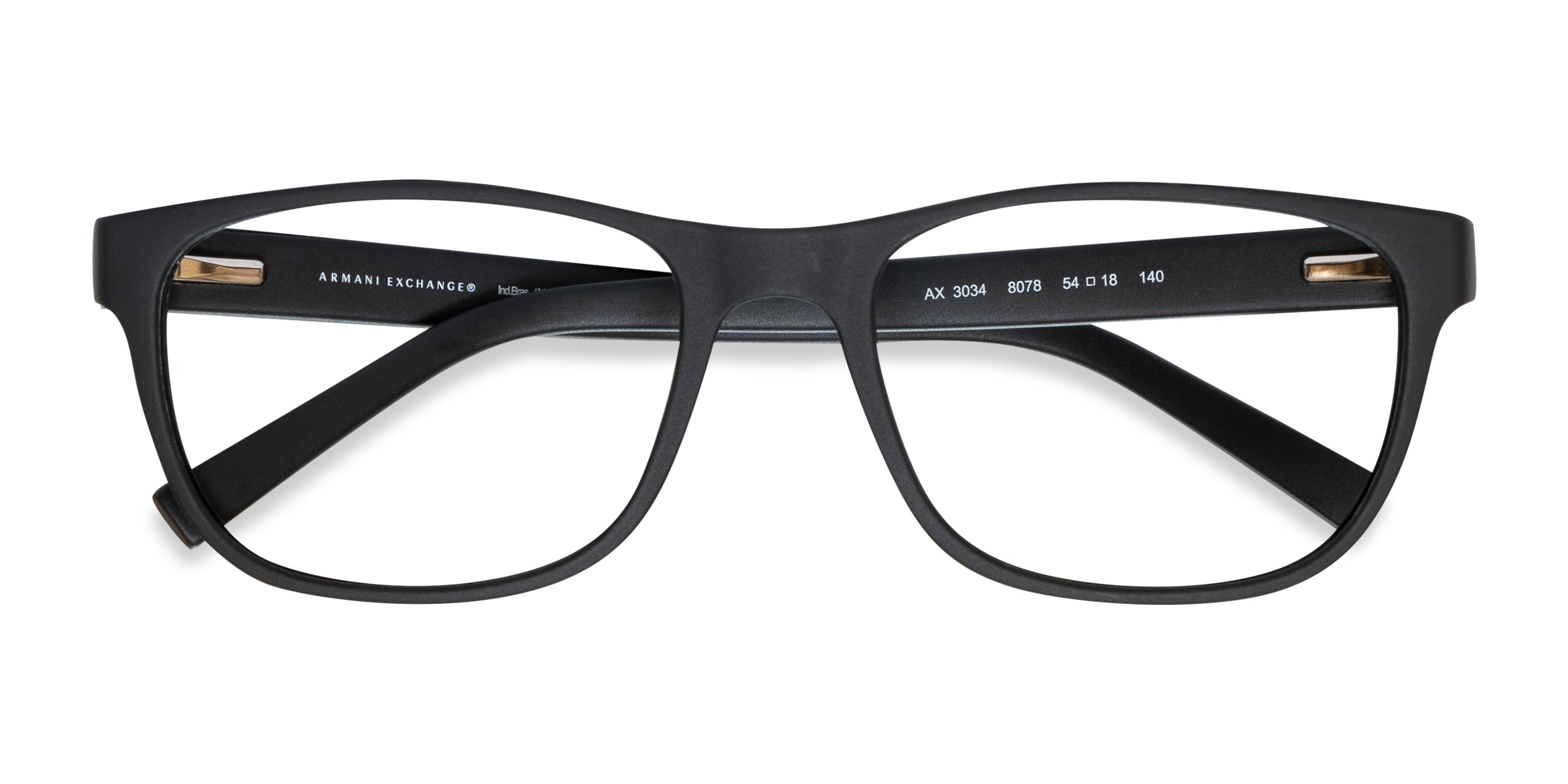 Armani Exchange AX3034 - Square Matte Black Frame Eyeglasses ...